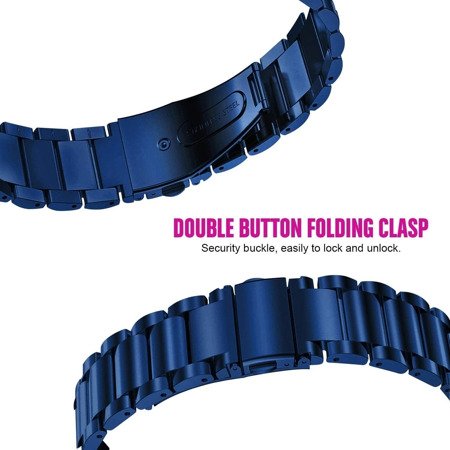 Blue metal watch band store